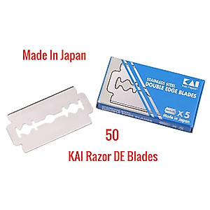 50 Stainless Steel Double Edge Safety Razor Blades from Kai Cutlery