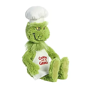 Aurora® Whimsical Dr. Seuss™ Chef Grinch Stuffed Animal - Magical Storytelling - Officially Licensed - Green 14 Inches