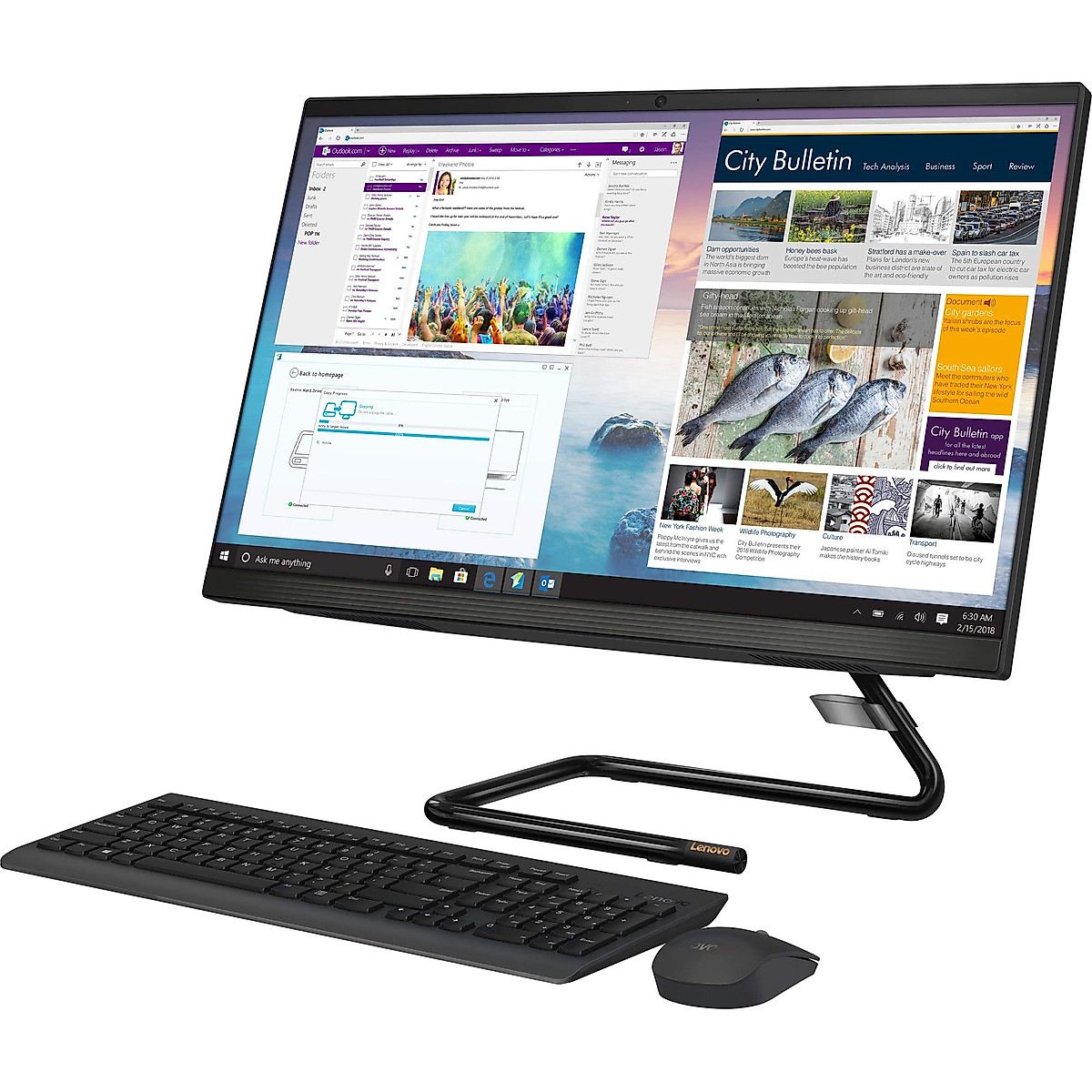Lenovo IdeaCentre A340 24 AIO 23.8" FHD Touchscreen Windows 10 Pro Business Desktop Computer, Intel Hexa-Core i5-9400T up to 3.4GHz, 32GB DDR4 RAM, 1TB PCIe SSD, DVDRW, 802.11AC WiFi, Bluetooth