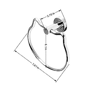 Adorable cat-Shaped Metal Hand Towel Ring for Bathroom,Modern Towel Holder for Kitchen, Bathroom Hand Towel Rack Wall Mounted(Silver)