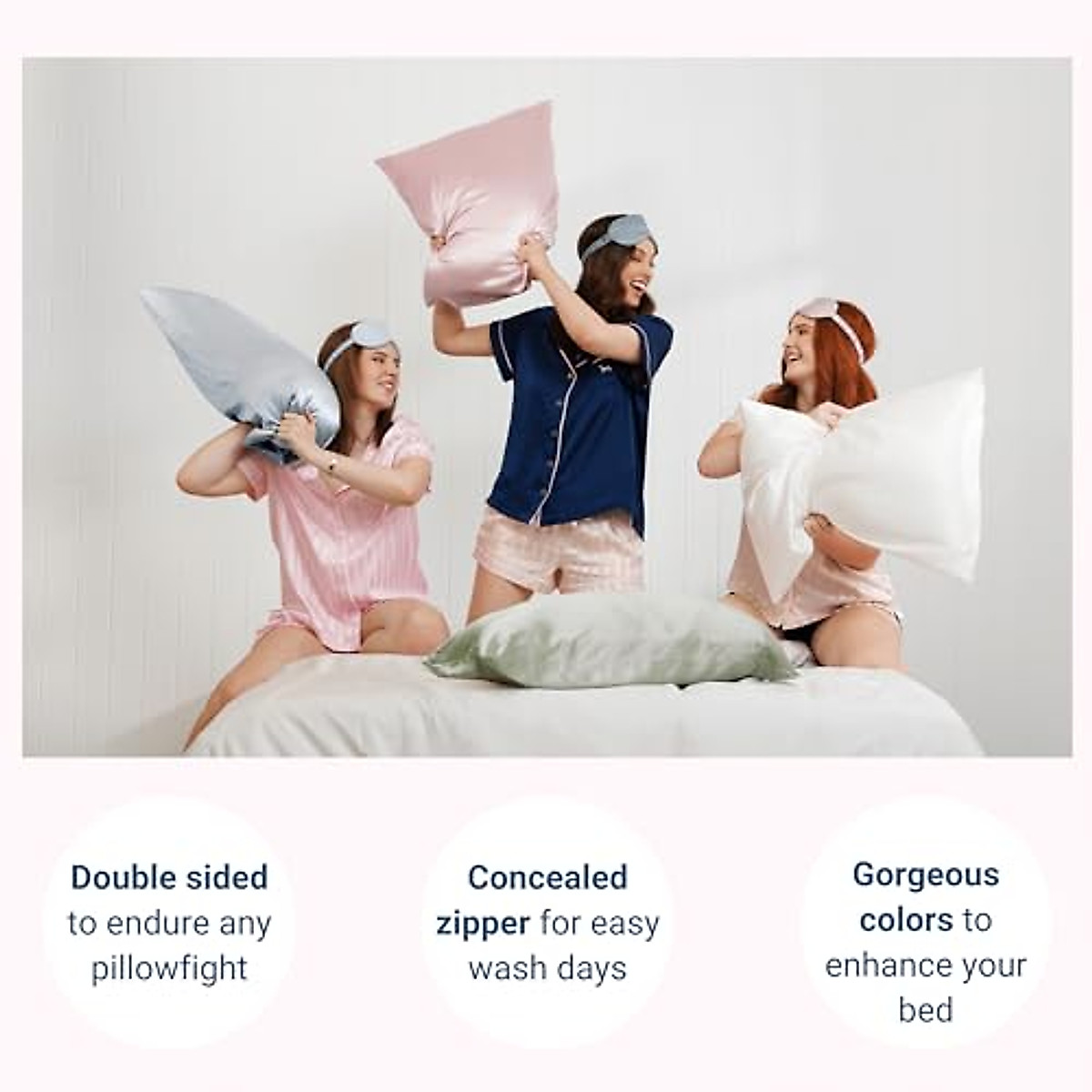 Shimmi Real Silk Pillow Cases | Luxury 30 Momme 6a Grade Mulberry Silk Pillowcase | Silk Pillowcase for Hair and Skin | Super Soft | [Standard, Blue Shimmer]