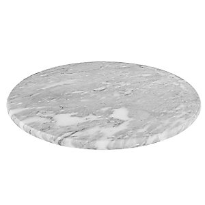 Homeries Marble Round Cheese Tray Board (12 Inches) - White Elegant Serving Platter & Tray for Weddings, Birthdays, Christmas, Bread, Cake, Cheese & Pizza – Smooth Finish & Durable (Round)