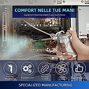 Air Gun for Compressor, Air Blow Gun with Brass Adjustable Air Nozzle, Air Tools, Air Compressor Accessories with Air Nozzle Hose, Industrial Pneumatic Tools (Silver Air Gun + 4 Air Nozzle)