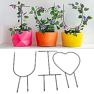 3 Pcs Plants Climbing Holder Rack I Love U Shape Metal Iron Climbing Plant Frame for Vines Ivy Roses