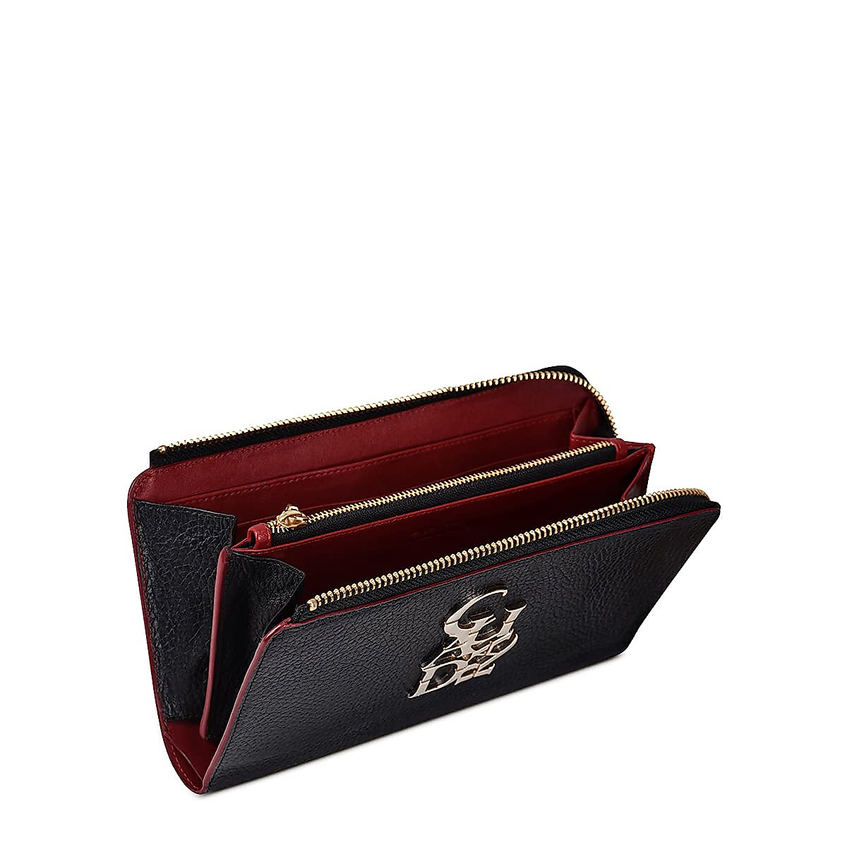 Cuadra women's wallet in genuine leather with zipper black, BD222RS
