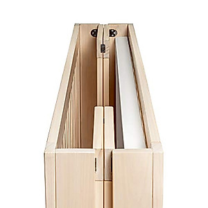 Babyletto Maki Full-Size 2-in-1 Portable Folding Crib with Toddler Bed Conversion Kit in Washed Natural, Greenguard Gold Certified