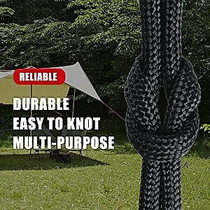 650lb Paracord/Parachute Cord - 9 Strand Paracord Rope - 100', 200' Spools of Parachute Cord, Type III Paracord for Camping, Hiking and Survival (Black, 100 Feet)
