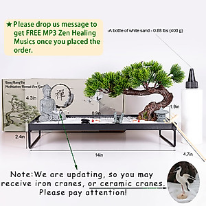 BangBangDa Japanese Meditation-Decoration - Home Office Bonsai Decor for Table Desk - Buddha Rock Sand Tabletop Decor Gifts for Women Man Friends