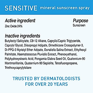 BLUE LIZARD Mineral Sunscreen Sensitive SPF 50+ Spray, 5 Ounce