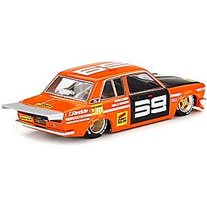 TRUE SCALE miniatures Datsun 510 Pro Street SK510 Orange and Black (Designed by Jun Imai) Kaido House Special 1/64 Diecast Model Car by True Scale Miniatures KHMG004