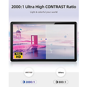 UPERFECT Y Portable Monitor Freestanding Touchscreen, 15.6''FHD 1080P IPS Screen with Adjust Kickstand, 2000:1 Contrast Ratio, 100% sRGB w/Standard HDMI/USB 3.0/Type C, Built-in Speaker/Ambient Light