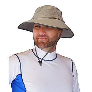 Sun Protection Zone Unisex Booney Sun Hat (Khaki with Olive Trim)