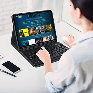 Keyboard Case for iPad Air 11 inch (M3 2025 / M2 2024) & iPad Pro 11 inch (4th/3rd/2nd/1st) Gen - Magnetic Detachable Bluetooth Keyboard with Pencil Holder for 10.9" iPad Air 4th/5th Gen (Black)