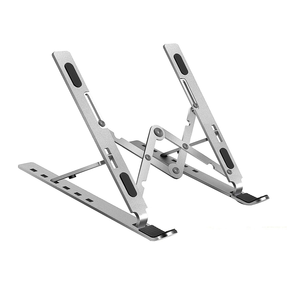 Lasitu Foldable&Adjustable Stand for Laptop Portable Monitor Tablet (10-17 inches) Creative Aluminum Alloy Laptop Stand for Desk Riser Notebook Holder Stand,Silver