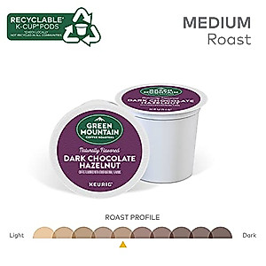 Green Mountain Coffee Roasters Dark Chocolate Hazelnut Coffee, Keurig Single Serve K-Cup Pods, 72 Count (6 Packs of 12)