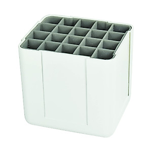 Deflecto Interlocking Marker Organizer, Desk and Craft Organizer, Stores up to 20 Markers, White, 4 1/4"W x 4"H x 4 3/8"D (29123CR)