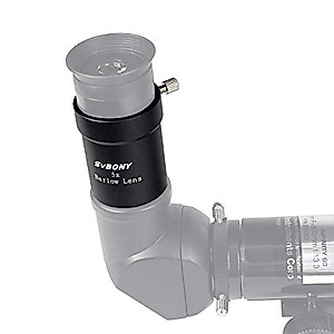 SVBONY Telescope Barlow Lenses, 1.25 Inch Telescope Accessory, Fully Metal Multi Coated Broadband Green Film Barlow Lens 5X for Telescope Astronomy Eyepiece
