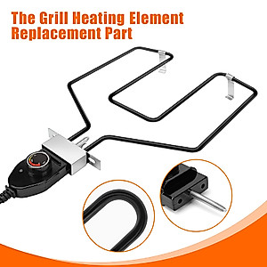 Hisencn Universal Electric Smoker Heating Element for Masterbuilt Smoker with Adjustable Thermostat Cord Controller 1500W, Grill Element Replacement for Turkey Fryers & Most Electric Smokers, 110 Volt
