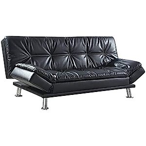 Coaster Home Furnishings Dilleston Sleeper Sofa Bed Black, 73"" x 37"" x 35.50""" (300281II)