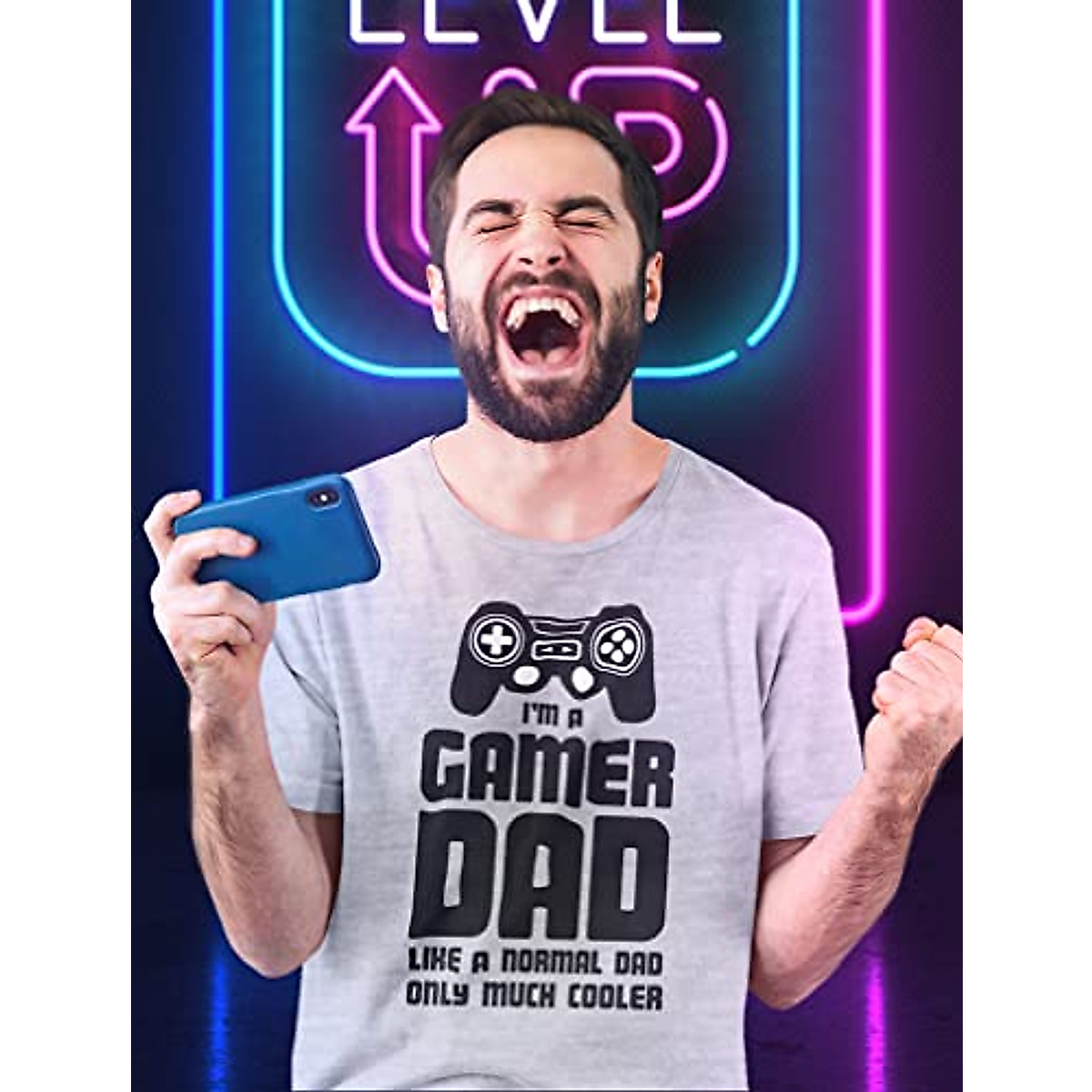Gamer Dad Shirt Fathers Day Gaming Gifts for Men I Paused My Game T-Shirts Medium Gray