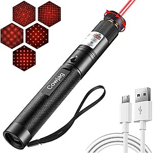 Cowjag Laser Pointer High Power, Long Range 10,000 ft Red Powerful Handheld Flashlight with Adjustable Focus, Red Laser Pointer for Night Astronomy Outdoor and Hiking(Red Light)