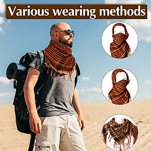 Newcotte 15 Pcs Military Shemagh with Tassel Desert Tactical Scarf Keffiyeh Women Men Face Head Wrap Winter Scarf Wrap for Neck Costume Mask Accessories, 43 x 43 Inches