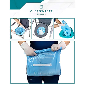 Cleanwaste Sani-Bag+ Commode Liners with Poo Powder, 10 Count, 32 Ounce Capacity, Odor Control, Leak Free, Medical Grade & Clinically Tested