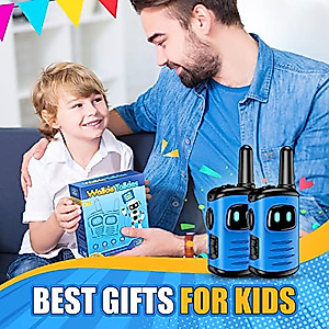 Walkie Talkies Toys for Kids 3-6: DASTION-99 Mini Robots Walkies Talkie Birthday Gifts for 3 4 5 6 Year Old Boys Toys for 3-5 Year Old Boy Outdoor Games for Kid Blue 2 Pack