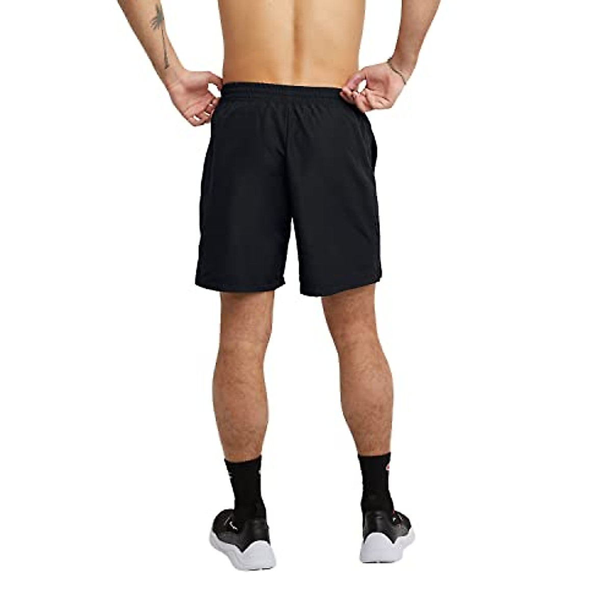 Champion Mens Sport Shorts, Athletic For Men, Lightweight Gym 7", Black, Medium US