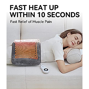 Warm Storm Heating Pad for Back Pain Relief,12"x24" Flannel Electric Heating Pads for Cramps with 5 Heat Settings, Auto-Off Moist Dry Heat Options Washable (Include Spray Bottle, Non-Woven Fabric)