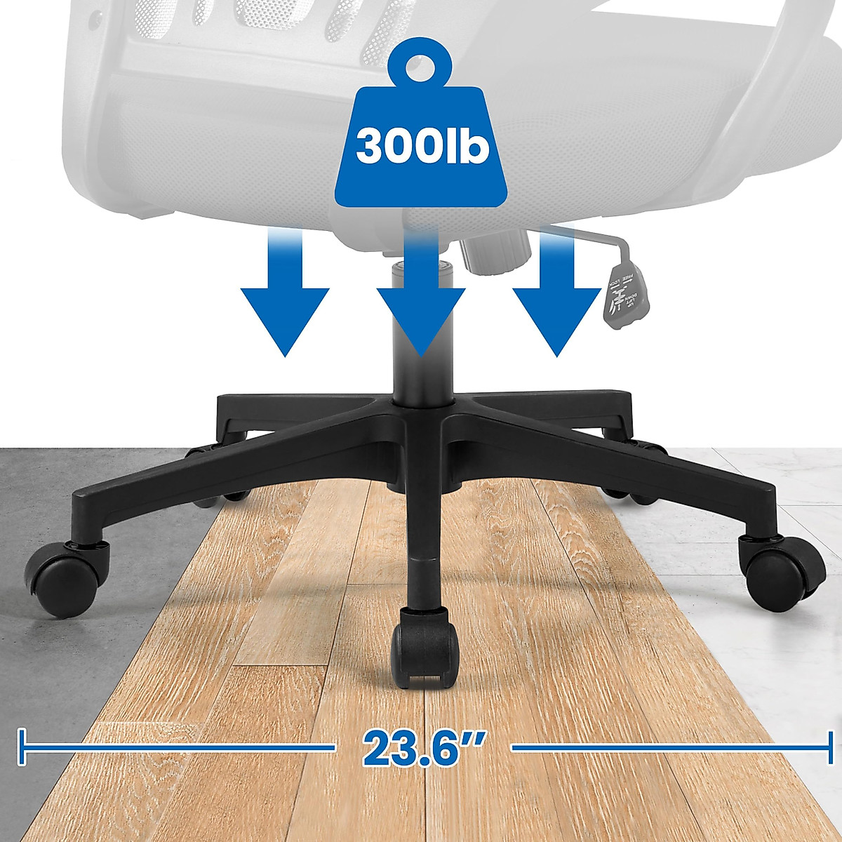 Topeakmart Executive Desk Chair Ergonomic Office Chair Swivel Mesh Back Task Computer Chair with Adjustable Height Armrest for Home Office Conference and Study Room, Black