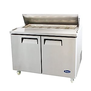 Atosa USA MSF8302 Stainless Steel Sandwich Prep Table 48" 2-Door Refrigerator
