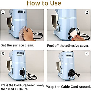 4PCS Cord Organizer for Appliances Kitchen Appliance Cord Organizer LVYOUIF Heat Resistance Cord Wrapper Upgraded Cord Keeper Large Adhesive Cord Wrap Holder Black+White+Grey+Blue 4 Colors