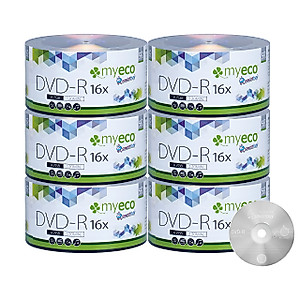 300 Pack MyEco DVD-R 16X 4.7GB/120Min Silver Logo Top Write Once Blank Media Record Disc