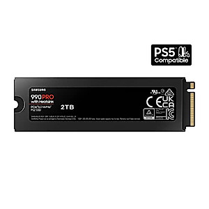 SAMSUNG 990 PRO w/ Heatsink SSD 2TB PCIe 4.0 M.2 Internal Solid State Hard Drive, Fastest Speed for Gaming, Heat Control, Direct Storage and Memory Expansion, Compatible w/ Playstation5, MZ-V9P2T0CW