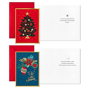 Hallmark Boxed Christmas Cards Assortment, Festive Foil (40 Cards and Envelopes)