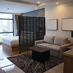 3'x6' Boardwalk Decorative Screen Panel, Black