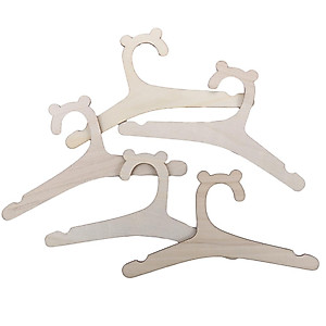 10 Pcs Baby Children Wooden Hangers Children's Clothes Hangers，Cute Little Bear Shape，8.97 * 4.72inch