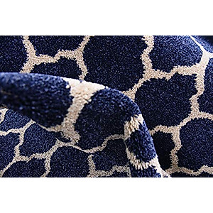 Unique Loom Trellis Collection Modern Morroccan Inspired with Lattice Design Area Rug, Runner 2' 0" x 6' 1", Dark Blue/Navy Blue