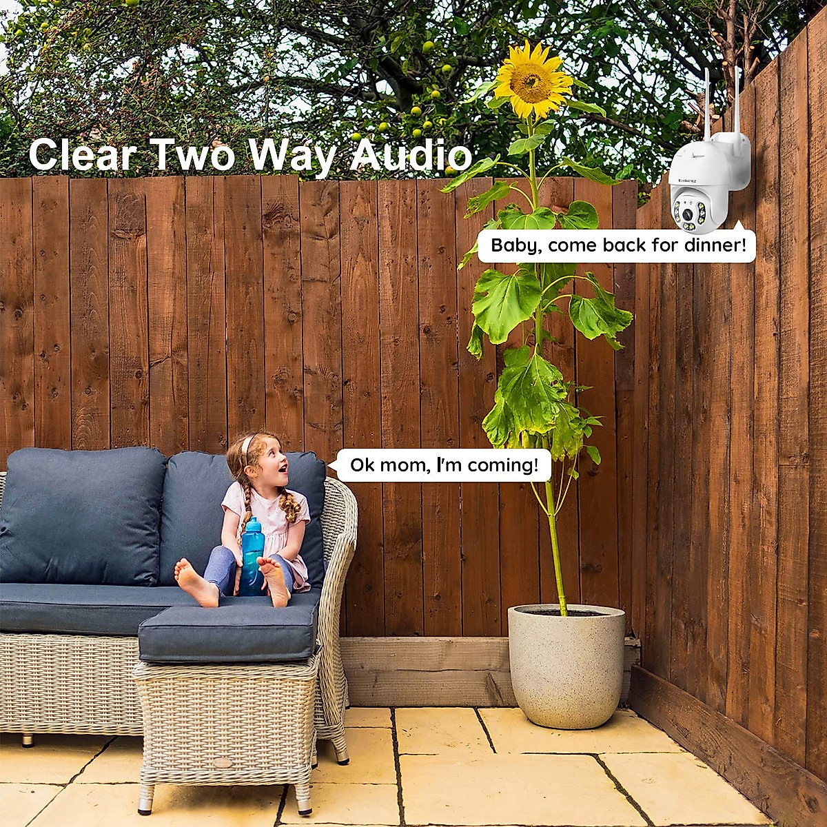 Auto Tracking WiFi IP Camera Pan Tilt Security Camera, 3MP 2K Dome Surveillance Cam, Two Way Audio Motion Detection Clear Night Vision IP66 Outdoor Waterproof by Tuya Smart App