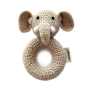 Cheengoo Hand Crocheted Ring Rattle - Elephant