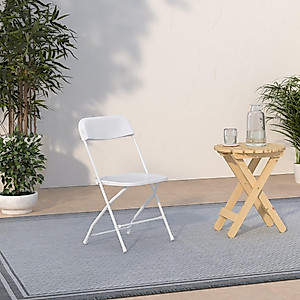 LUCKYERMORE 6 Pack White Plastic Folding Chair, Foldable Party Chairs, 330 lbs Capacity,Indoor Outdoor Folding Chairs,for Wedding Backyard Events Meeting House Festivals Dinner,Stackable