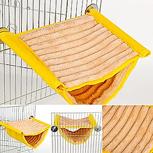 Pilarmuture Winter Warm Bird Nest Bed,Double Layer Playing Snuggle Pet Supplies Tent Toy Parakeet Budgies Winter Warm,for Parakeet Budgies Cockatiels Lovebird Cockatoo Finch Hamster(Yellow)