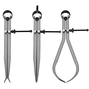3 Piece Spring Caliper / Divider Set, 8 inches Inside Spring Outside Divider Caliper Set, Calipers Measuring Tool for Wood Turning Lathe Projects