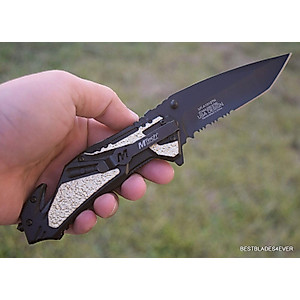 8.25 Inch Mtech Tactical Stainless Steel Open Folding Pocket Knife With Clip Outdoor Survival Hunting Knife for Camping by Survival Steel