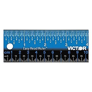 Easy Read Stainless Steel Ruler, Standard/Metric, 46cm , Blue