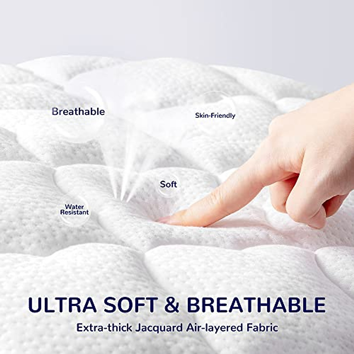 SLEEP ZONE Waterproof Crib Mattress Protector Pad - Quilted, Fitted Baby Mattress Cover 28"x52" - Soft Breathable Toddler Mattress Pad Noiseless Infant Bed Topper - Deep Pocket 14"