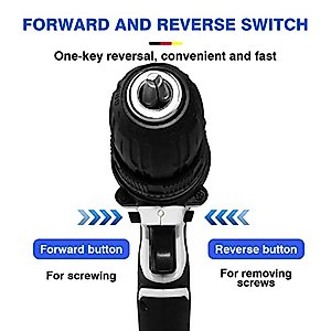 21V Portable Cordless Power Drill Set Impact Screw Driver with 1500mAh Li-Ion Rechargeable Battery 25+1 Torque Setting 45N.m Variable Speed Control with LED Light, 29PCS Accessories, Carrying Case