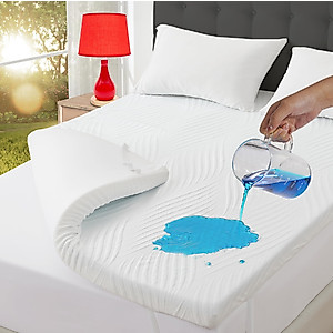 3 Inch Gel Memory Foam Mattress Topper Queen Size,Waterproof Mattress Pad Cover for Pressure Relief, Bed Protector Topper with Removable ，Soft & Sleep Peacefully