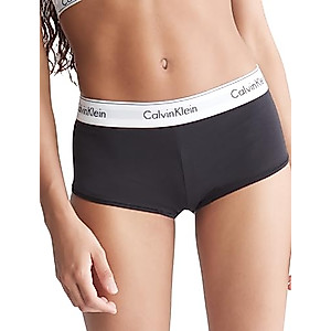 Calvin Klein Women's Modern Cotton Boyshort Panty, Black, Small